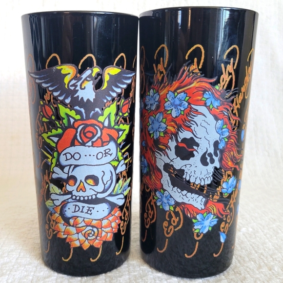 Ed Hardy | Kitchen | Don Ed Hardy Skulls Pint Glasses | Poshmark